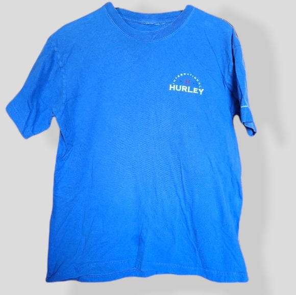 Hurley | Shirts | Hurley Blue With Small White Front Logo Large White ...